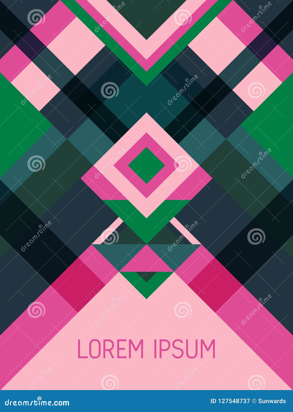 Cover Page Layout Vector Template Geometric Design with Triangles and ...