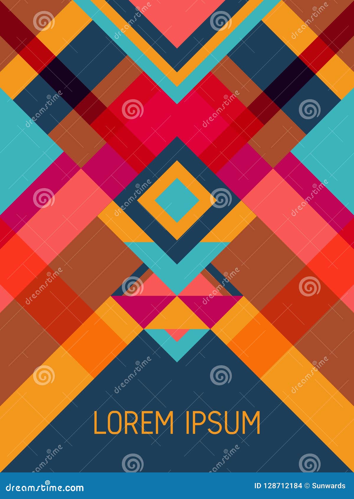 Cover Page Layout Vector Template Geometric Design with Triangle Stock ...