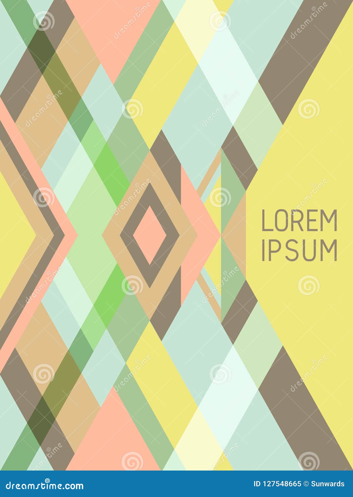 Cover Page Layout Vector Template Geometric Design with Triangles and ...