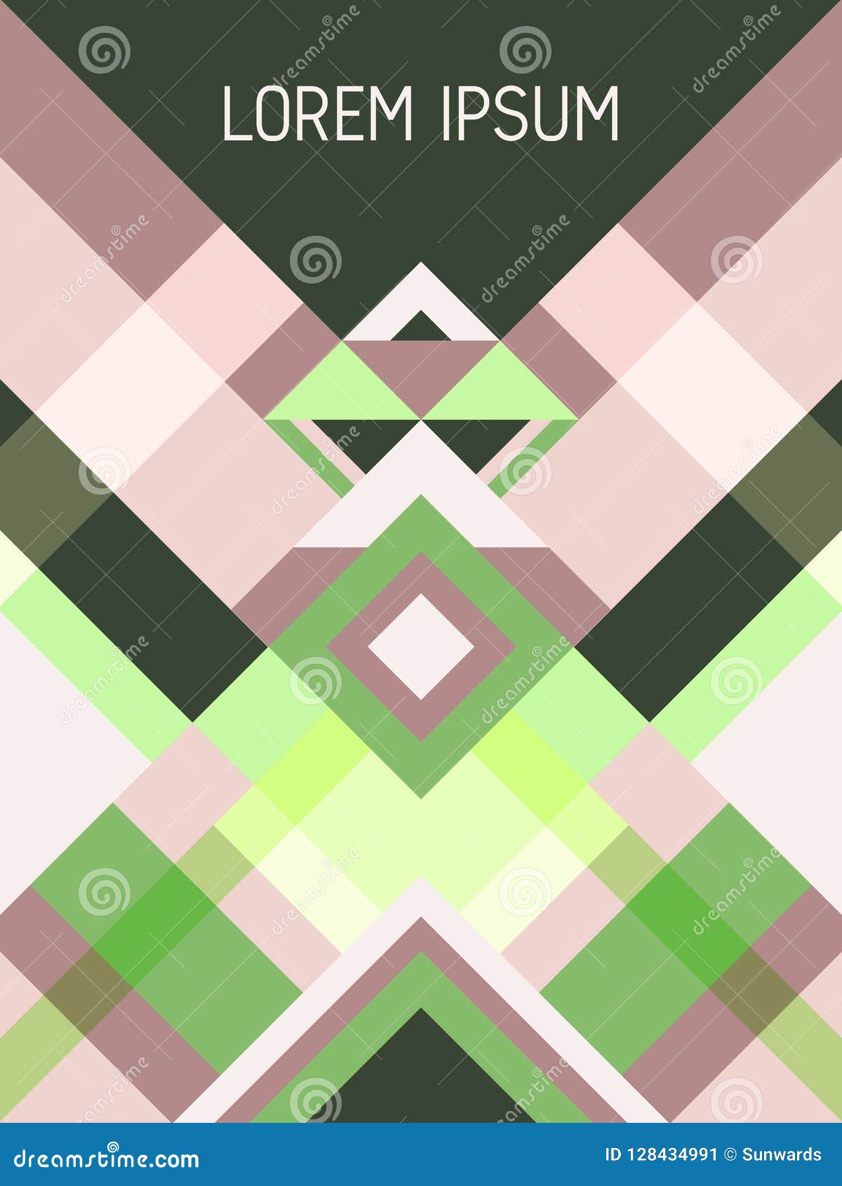 Cover Page Layout Vector Template Geometric Design with Triangles and ...