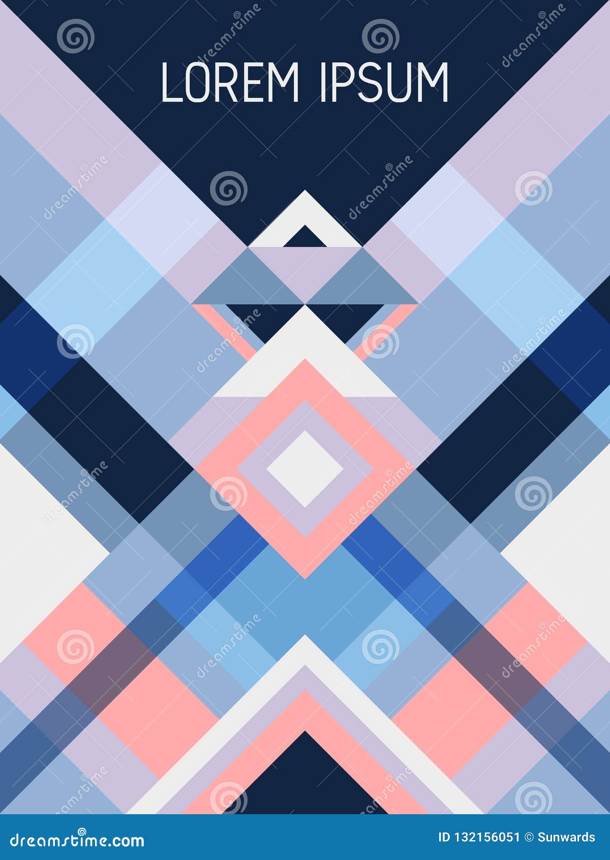Cover Page Layout Vector Template Geometric Design with Triangles and ...