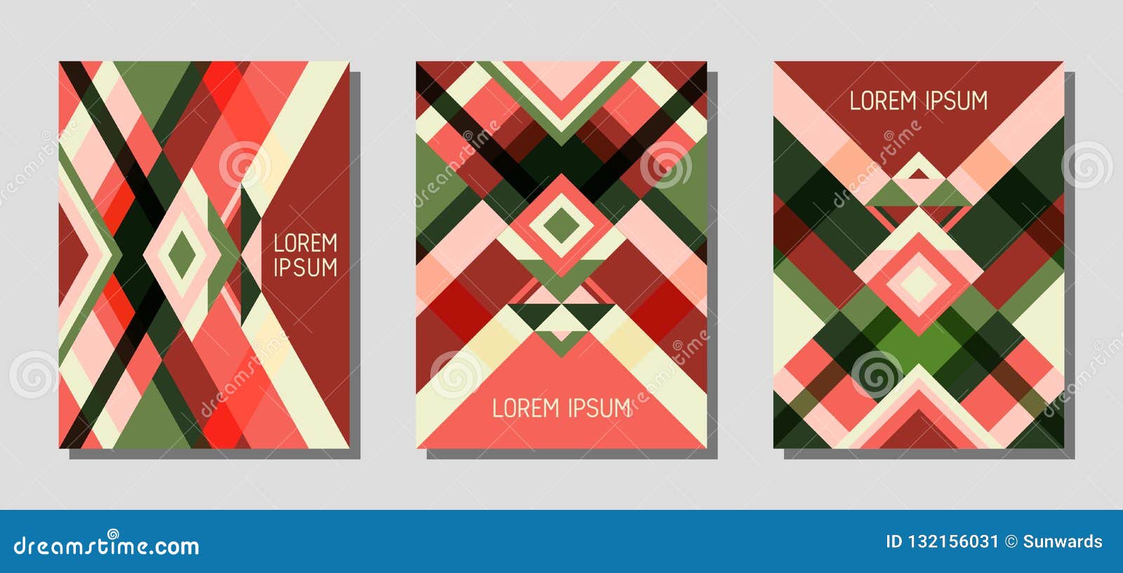 Cover Page Layout Vector Template Geometric Design with Triangles and ...