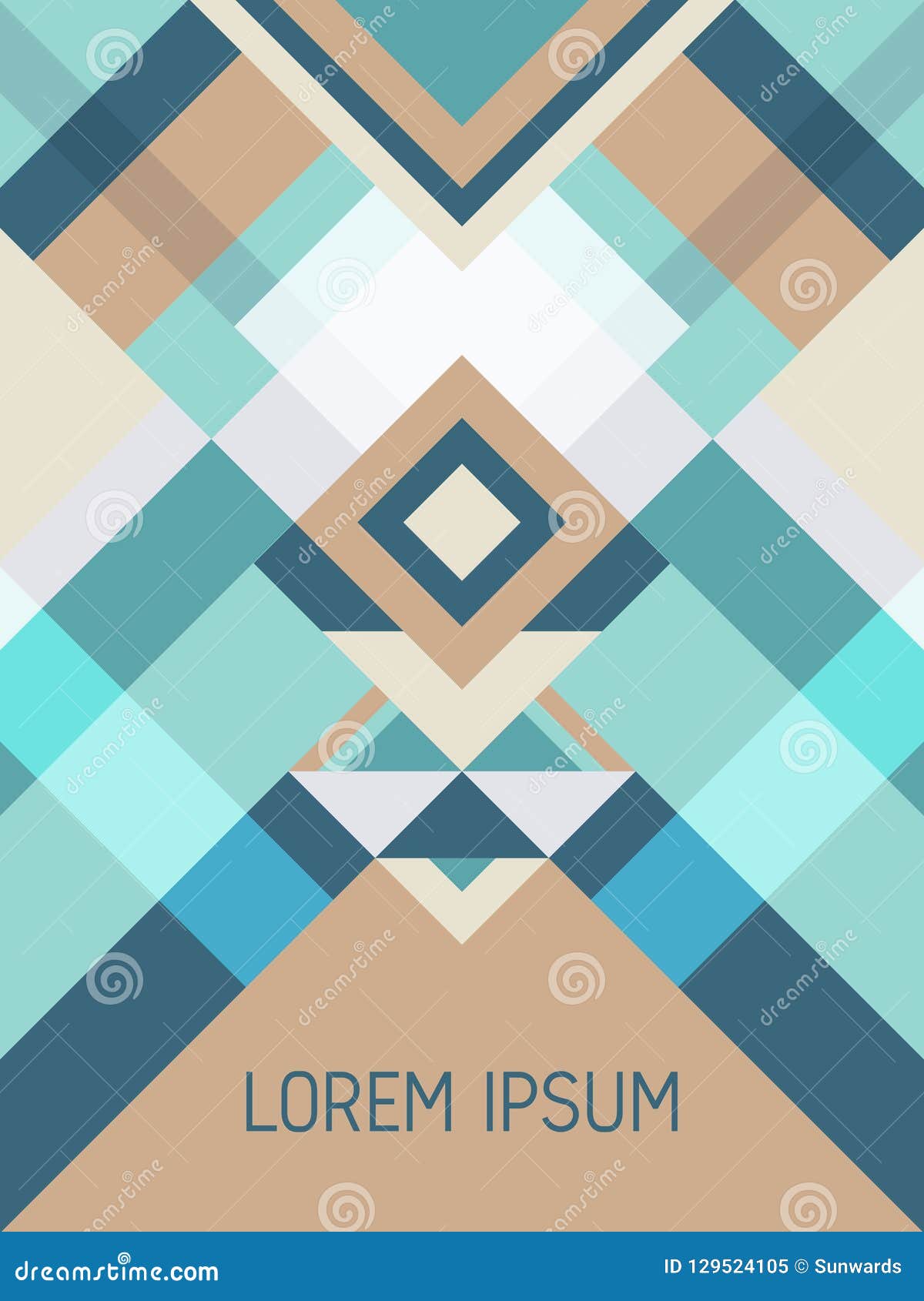 Cover Page Layout Vector Template Geometric Design with Triangles and ...
