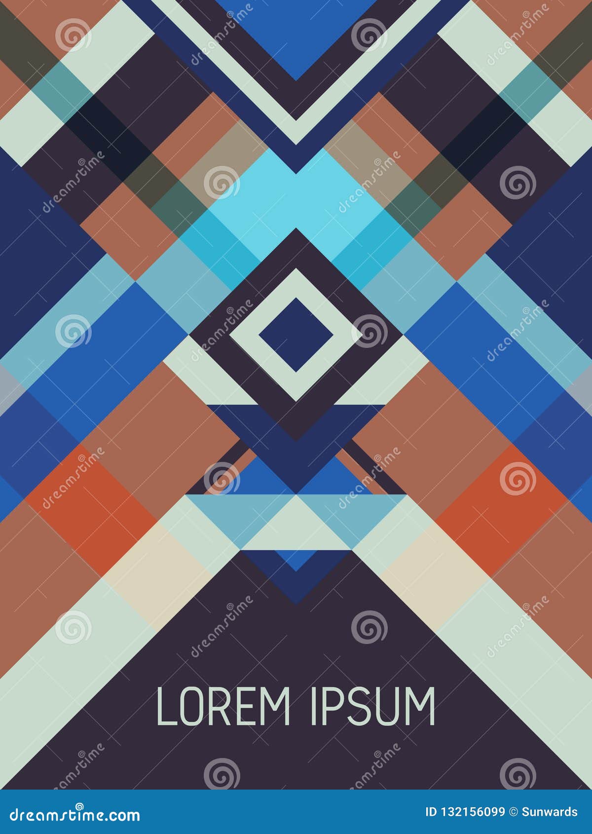 Cover Page Layout Vector Template Geometric Design with Triangles and ...