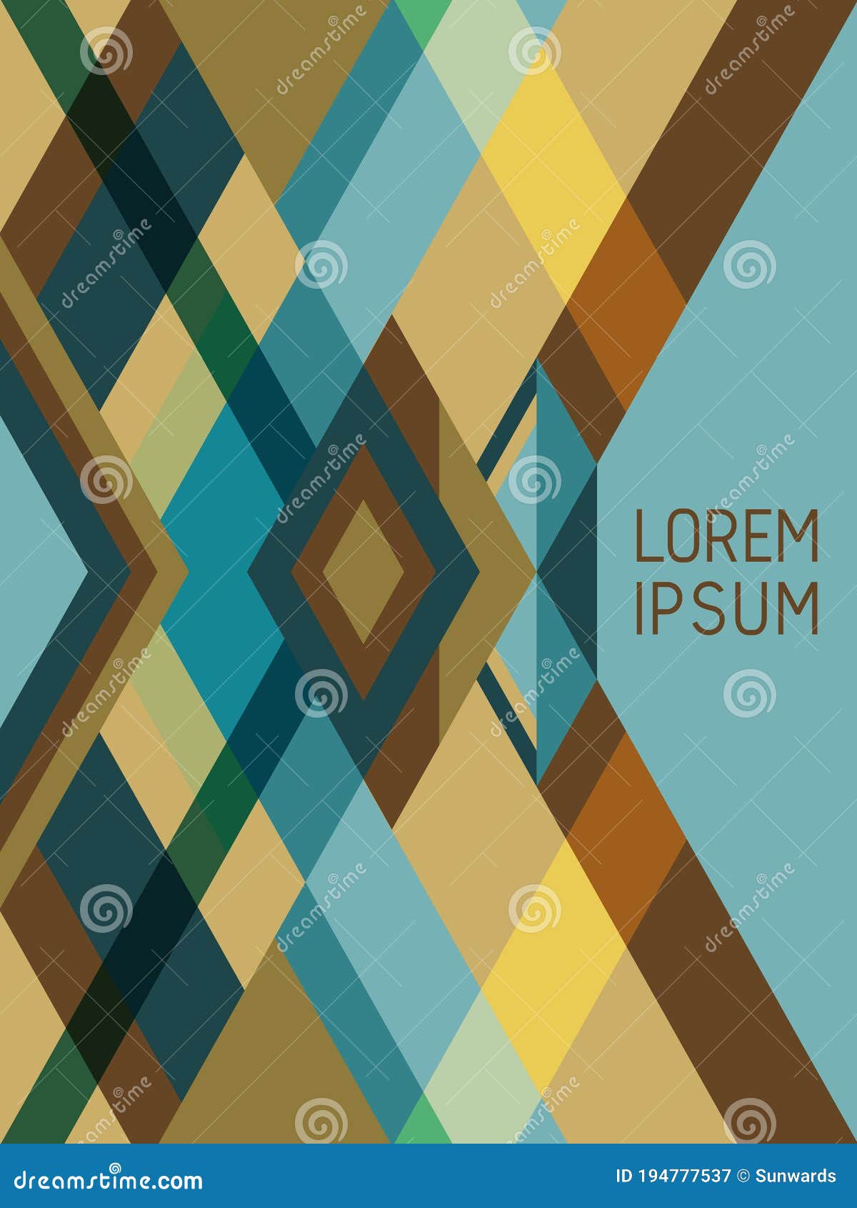 Cover Page Layout Vector Template Geometric Design with Triangles and ...