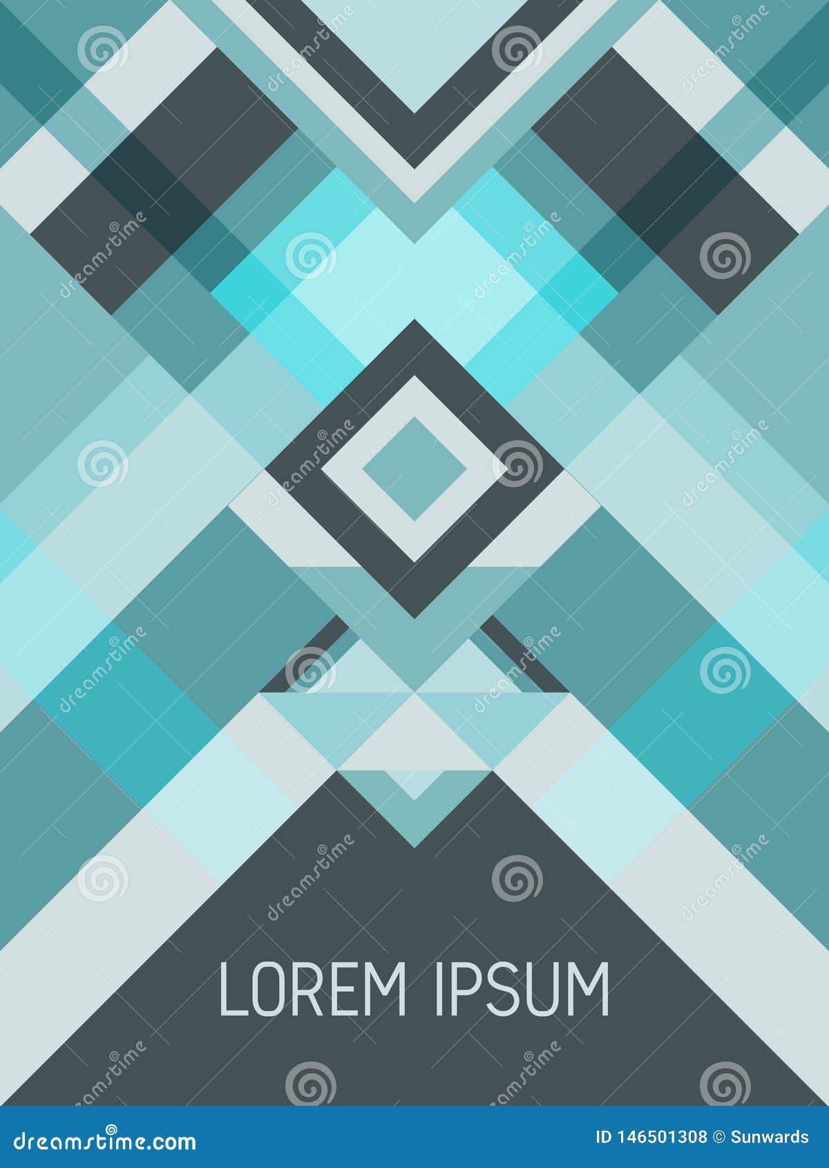 Cover Page Layout Vector Template Geometric Design with Triangles and ...