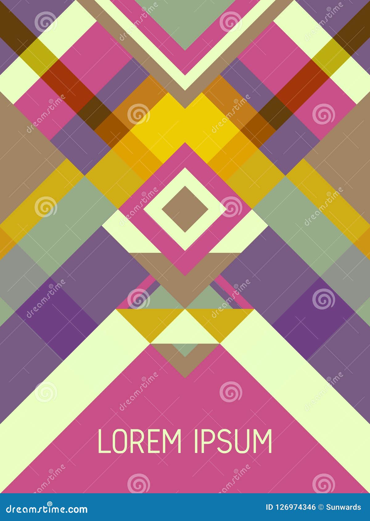 Cover Page Layout Vector Template Geometric Design with Triangles and ...