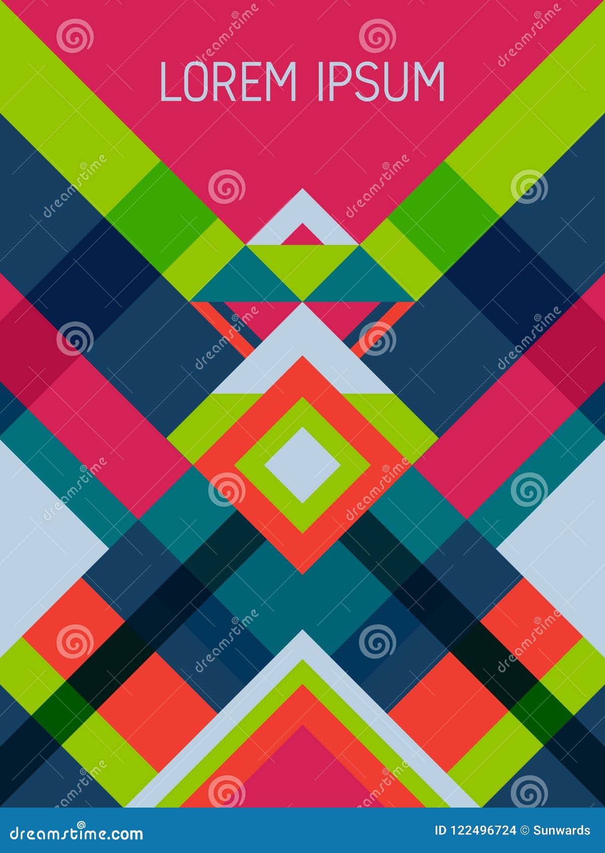 Cover Page Layout Vector Template Geometric Design with Triangles and ...