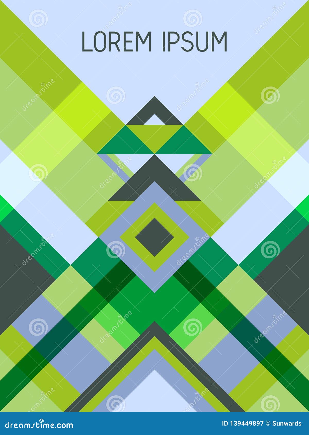 Cover Page Layout Vector Template Geometric Design with Triangles and ...