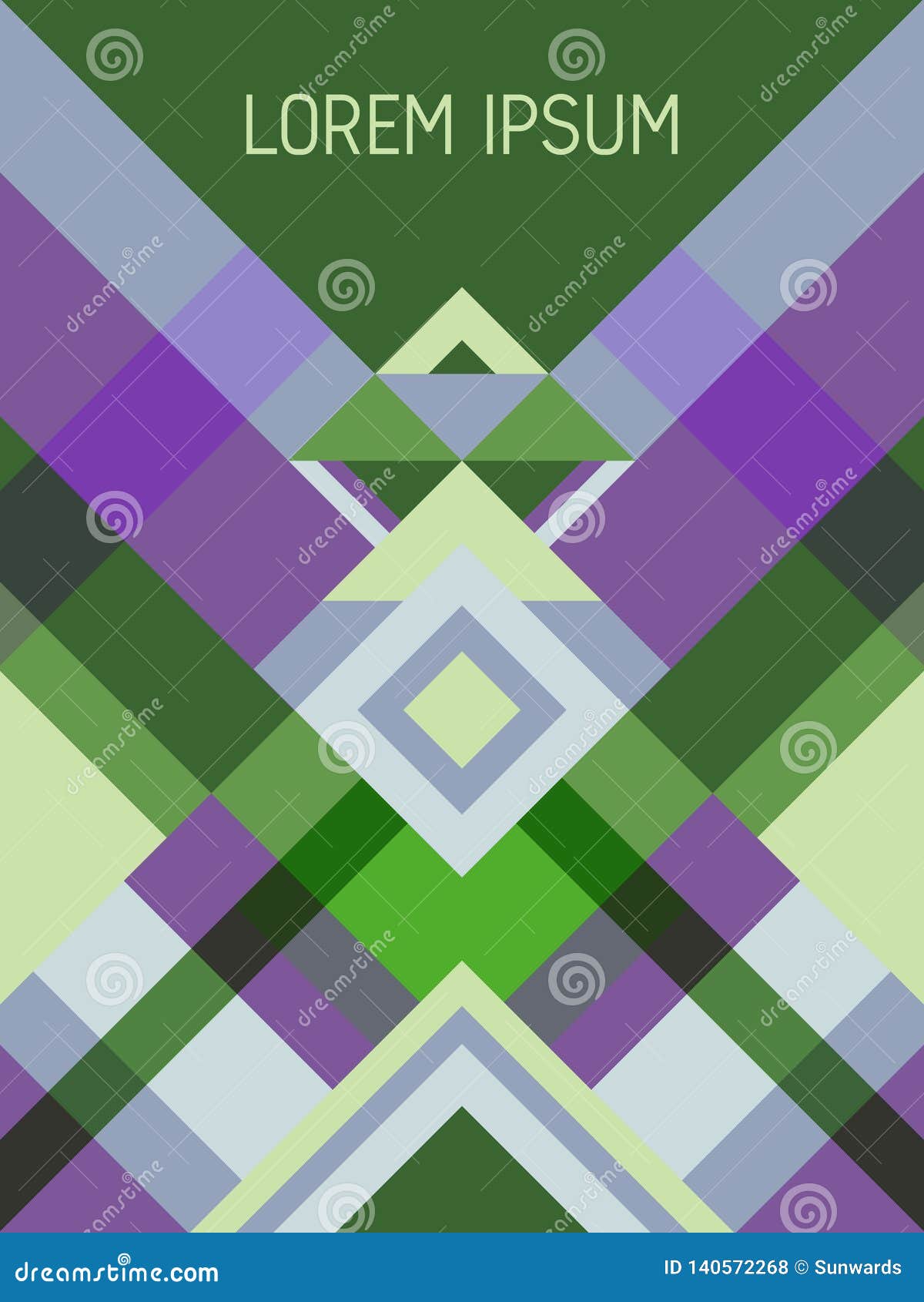 Cover Page Layout Vector Template Geometric Design with Triangles and ...