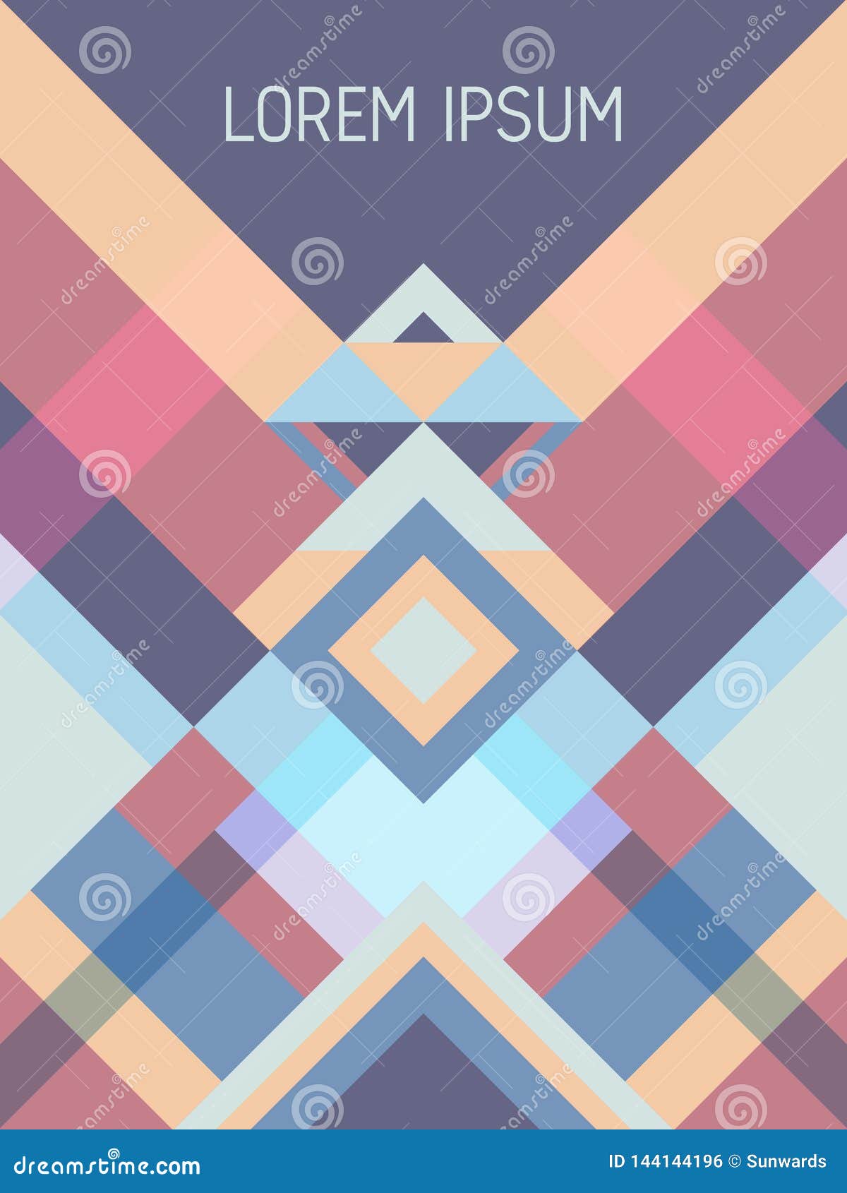 Cover Page Layout Vector Template Geometric Design with Triangles and ...
