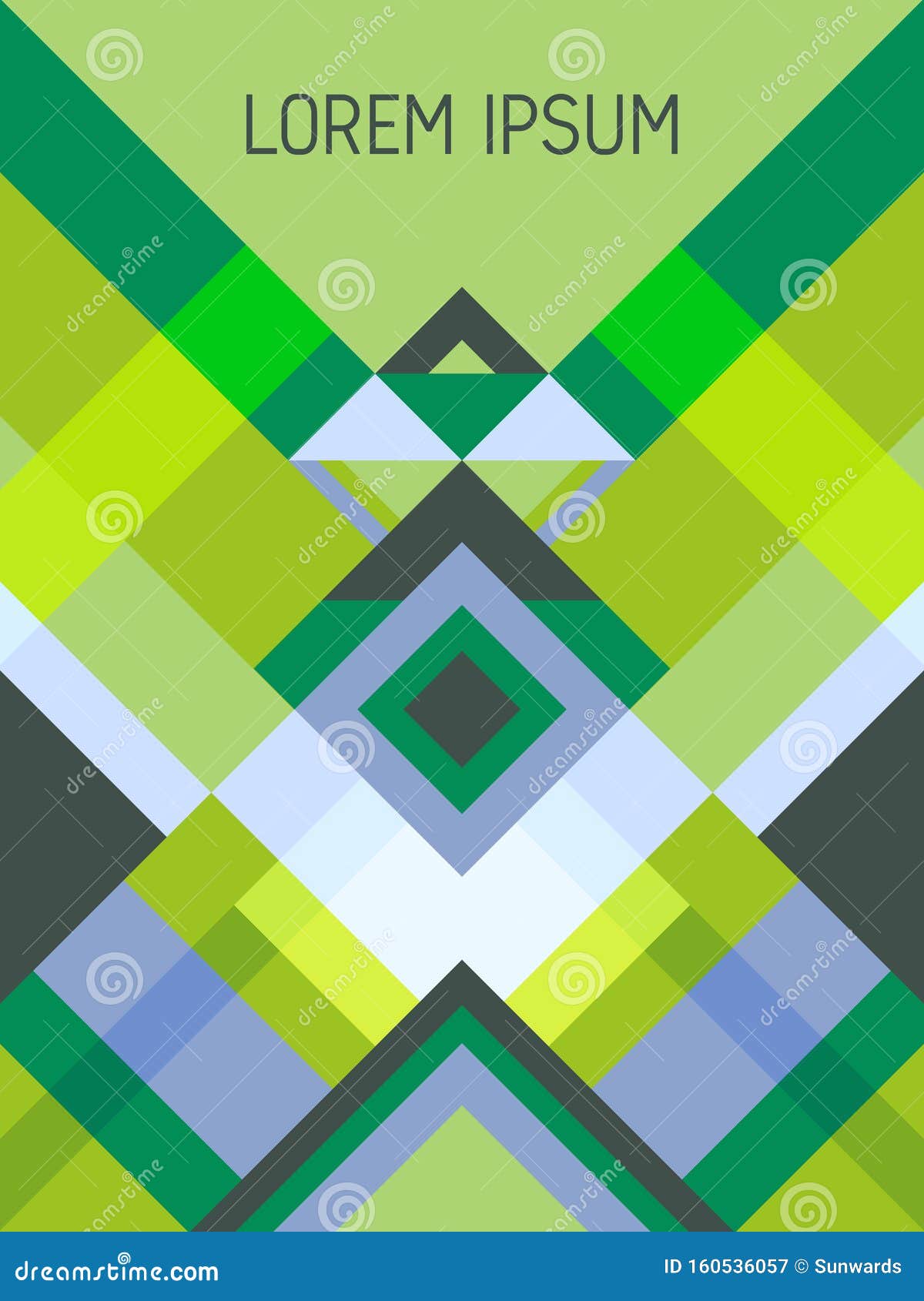 Cover Page Layout Vector Template Geometric Design with Triangles and ...