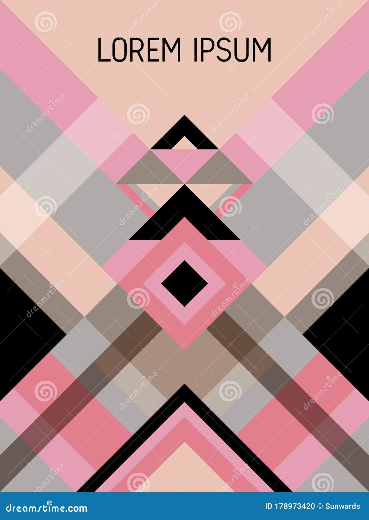 Cover Page Layout Vector Template Geometric Design with Triangles and ...