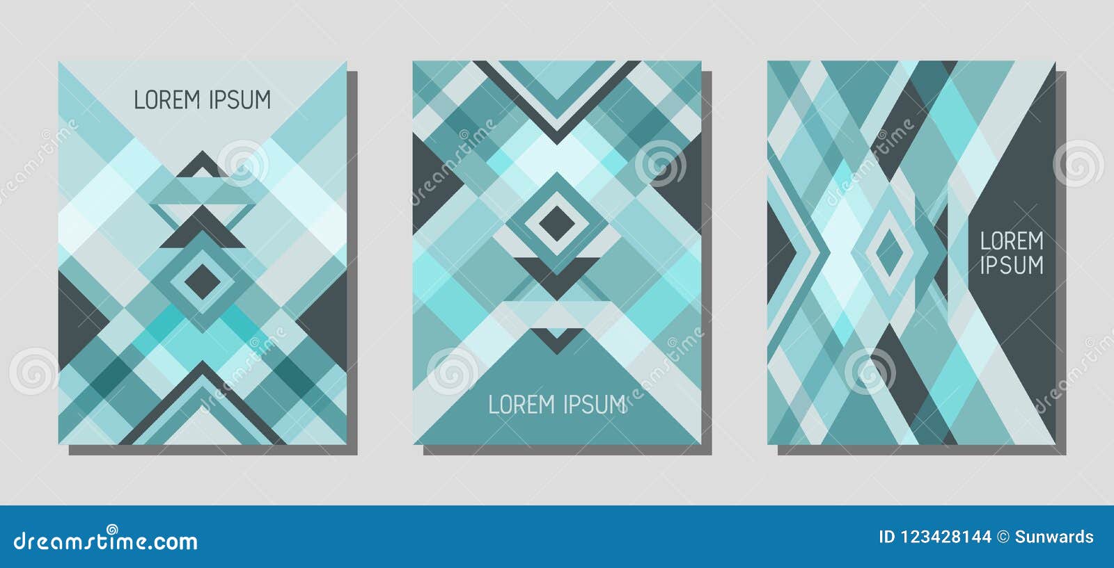 Cover Page Layout Vector Template Geometric Design with Triangles and ...