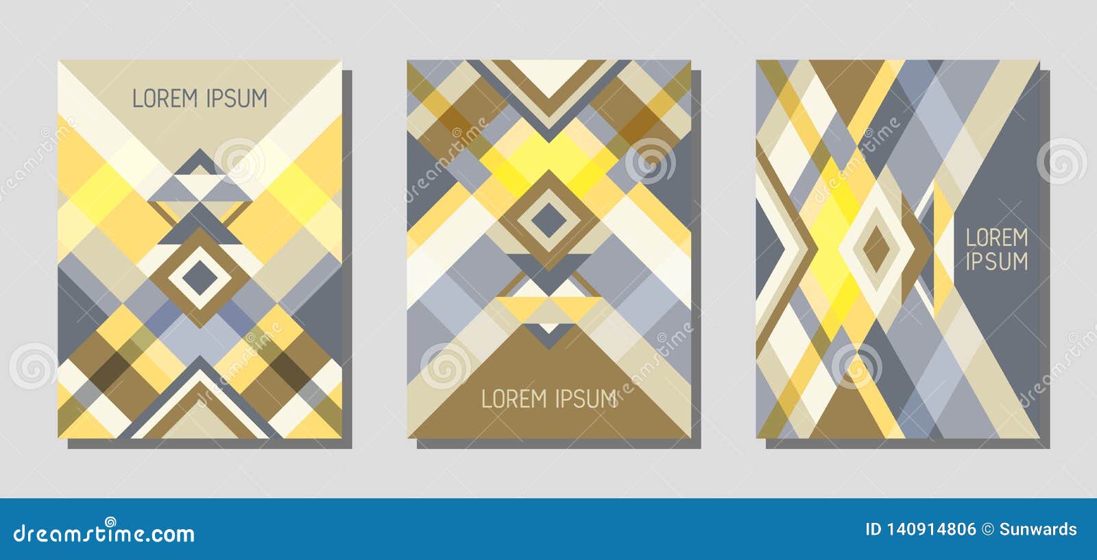 Cover Page Layout Vector Template Geometric Design with Triangles and ...