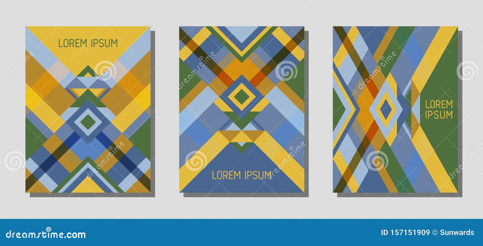 Cover Page Layout Vector Template Geometric Design with Triangles and ...