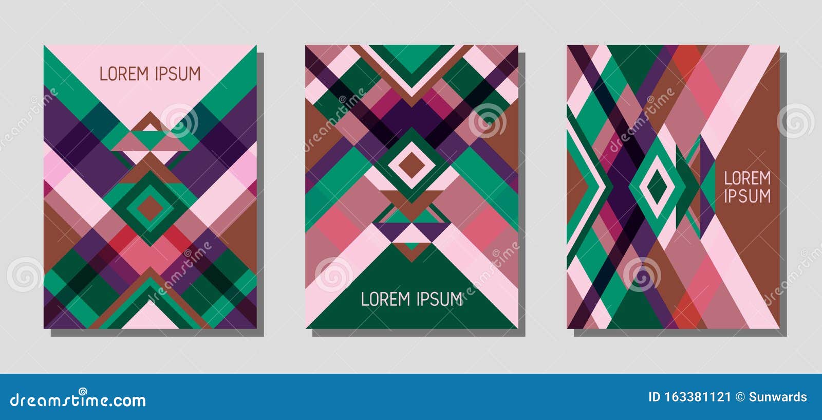 Cover Page Layout Vector Template Geometric Design with Triangles and ...