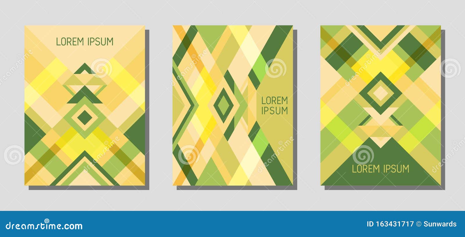 Cover Page Layout Vector Template Geometric Design with Triangles and ...