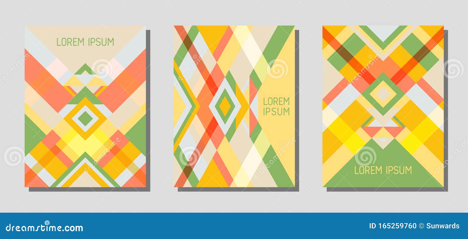 Cover Page Layout Vector Template Geometric Design with Triangles and ...