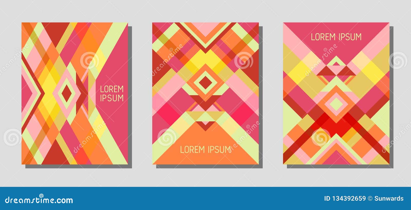 Cover Page Layout Vector Template Geometric Design with Triangles and ...