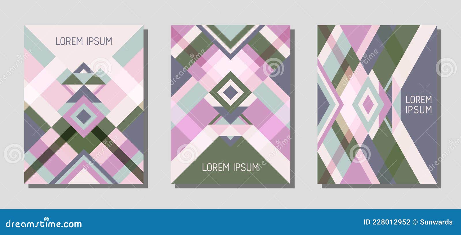 Cover Page Layout Vector Template Geometric Design with Triangles and ...