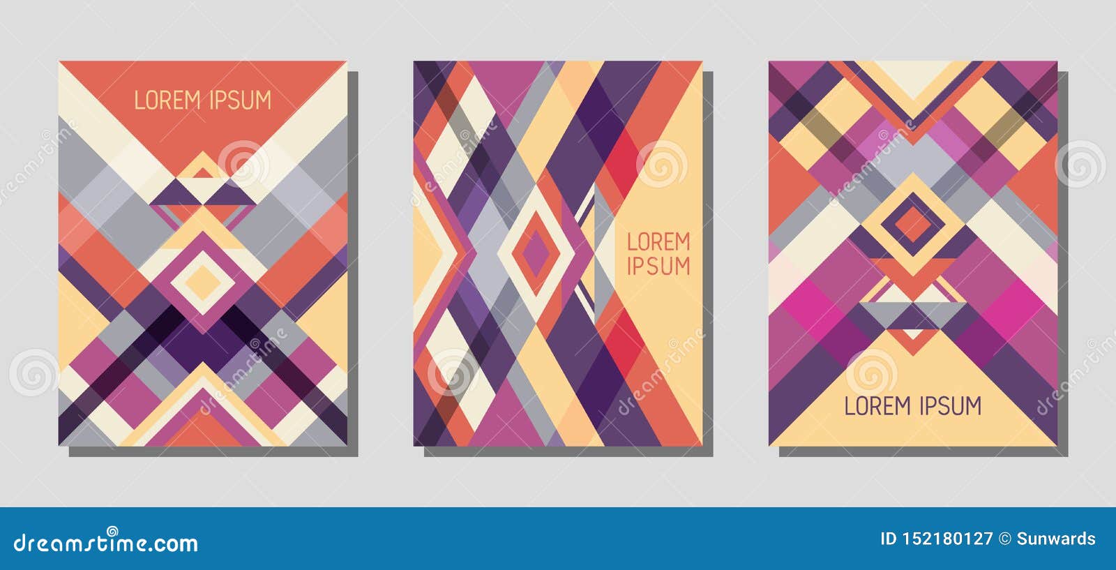 Cover Page Layout Vector Template Geometric Design with Triangles and ...