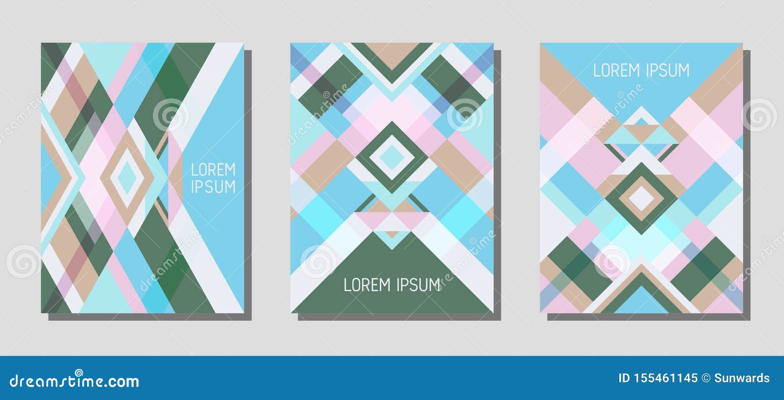 Cover Page Layout Vector Template Geometric Design with Triangles and ...