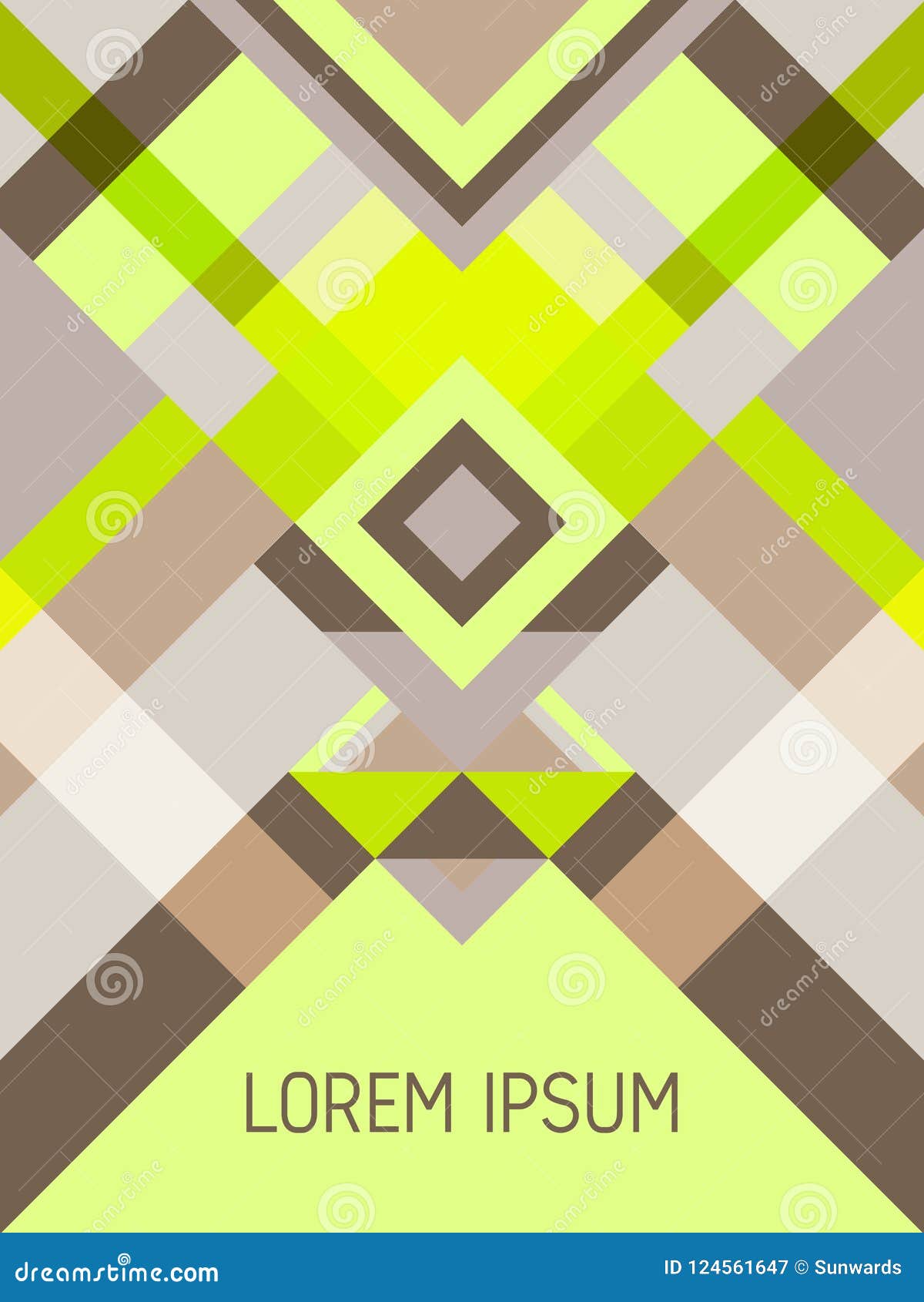 Cover Page Layout Vector Template Geometric Design with Triangles and ...