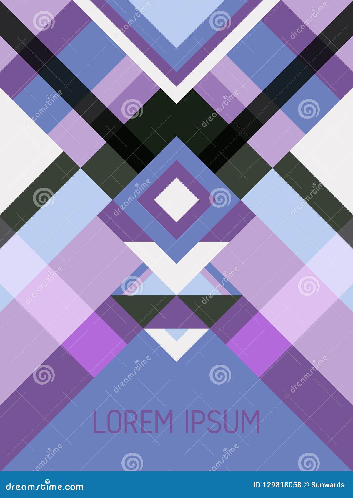 Cover Page Layout Vector Template Geometric Design with Triangles and ...