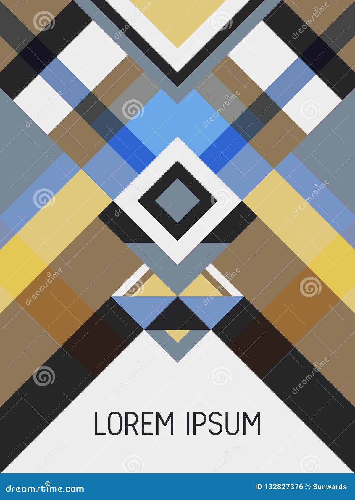 Cover Page Layout Vector Template Geometric Design with Triangles and ...