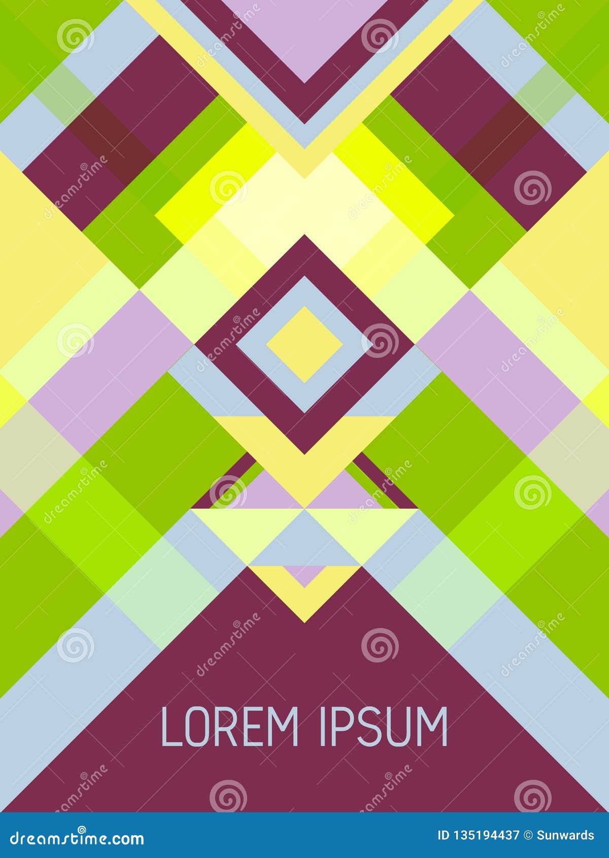 Cover Page Layout Vector Template Geometric Design with Triangles and ...