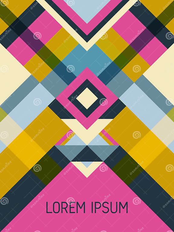 Cover Page Layout Vector Template Geometric Design with Triangles and ...