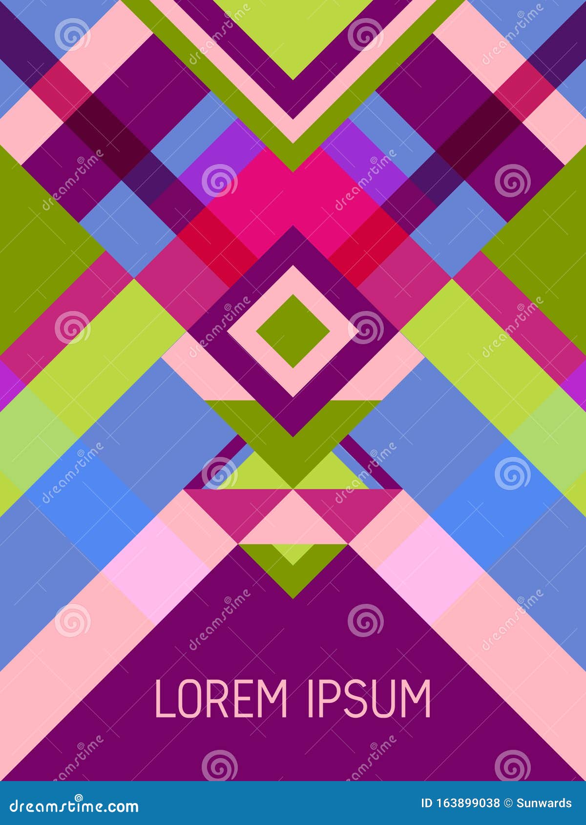 Cover Page Layout Vector Template Geometric Design with Triangles and ...