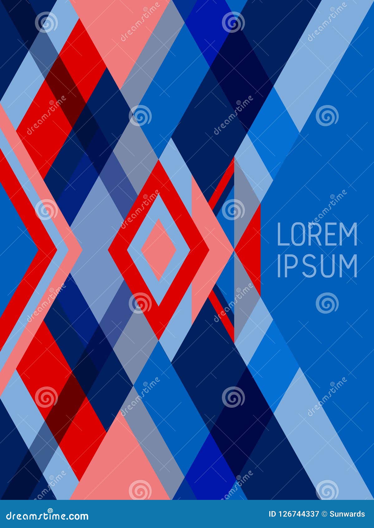 Cover Page Layout Vector Template Geometric Design with Triangles and ...