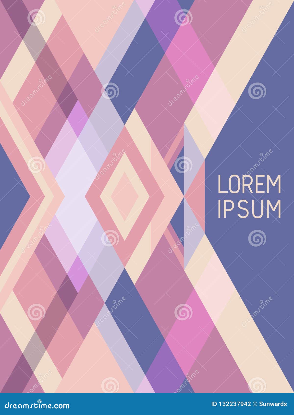 Cover Page Layout Vector Template Geometric Design with Triangles and ...