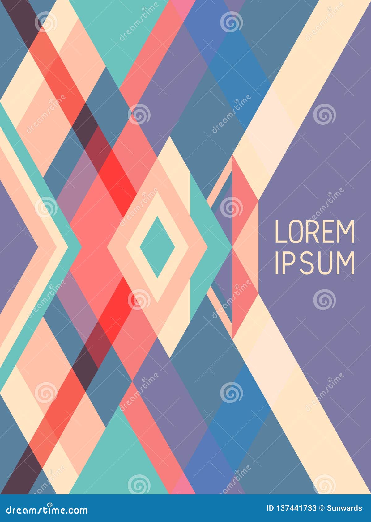 Cover Page Layout Vector Template Geometric Design with Triangles and ...