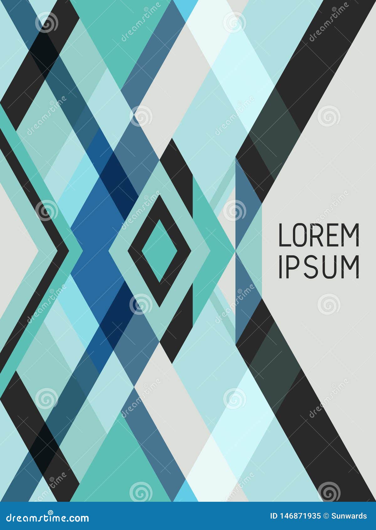 Cover Page Layout Vector Template Geometric Design with Triangles and ...