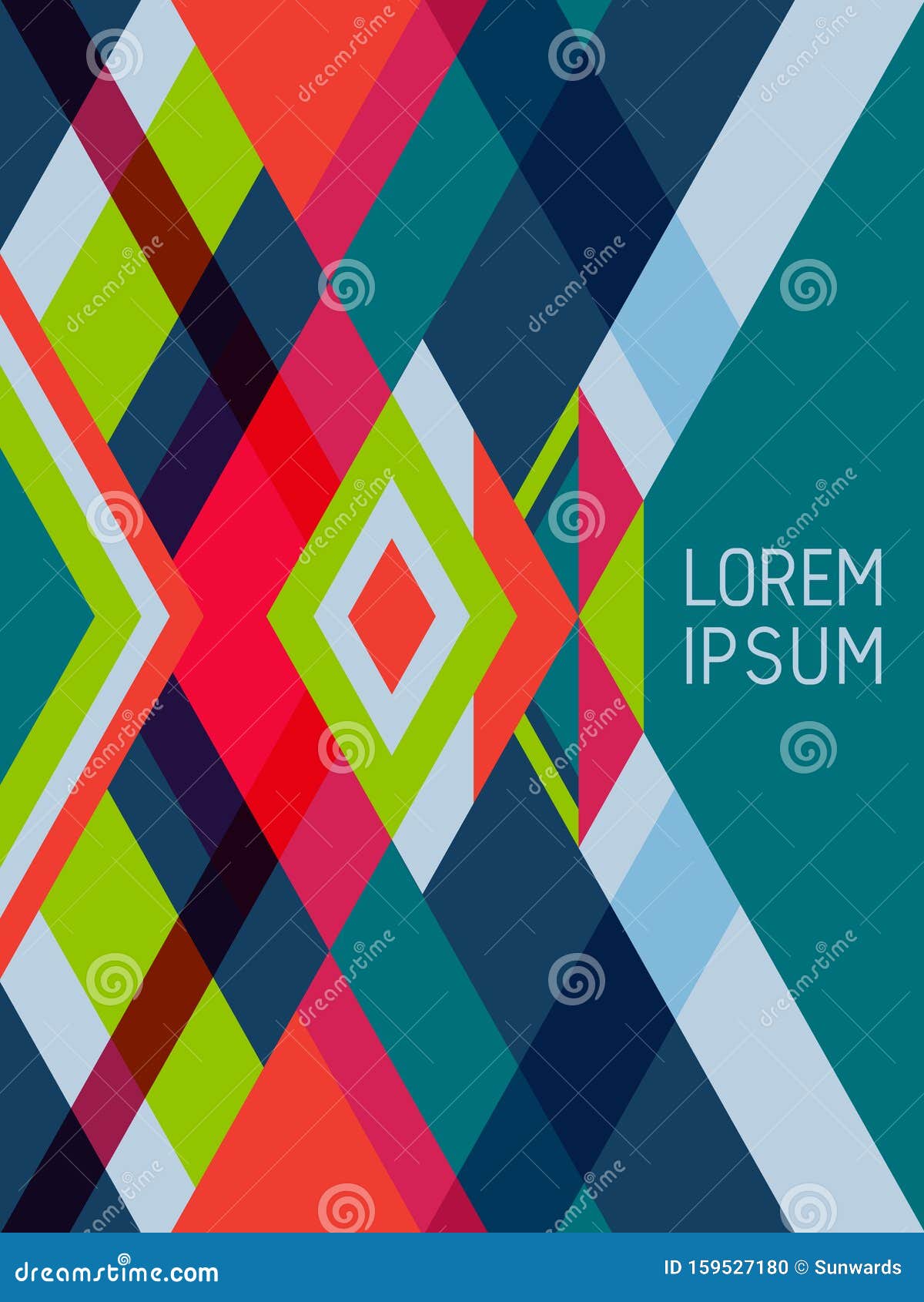 Cover Page Layout Vector Template Geometric Design with Triangles and ...