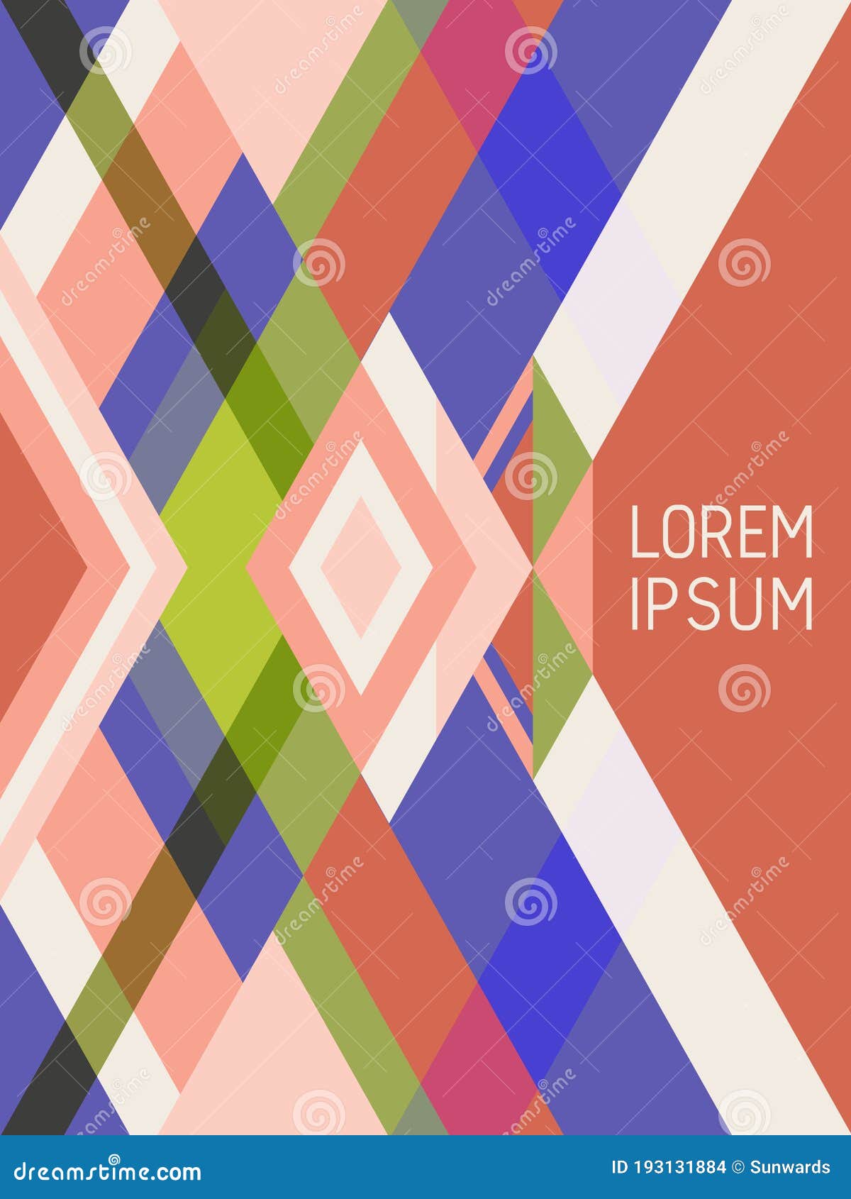 Cover Page Layout Vector Template Geometric Design with Triangles and ...