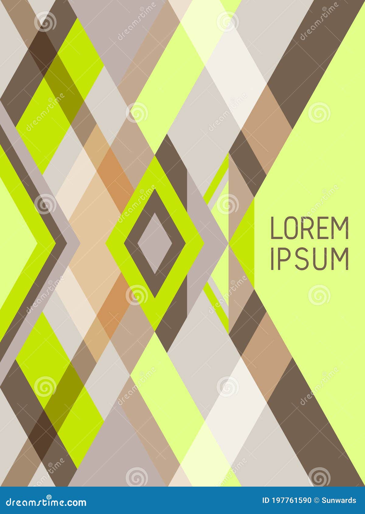 Cover Page Layout Vector Template Geometric Design with Triangles and ...