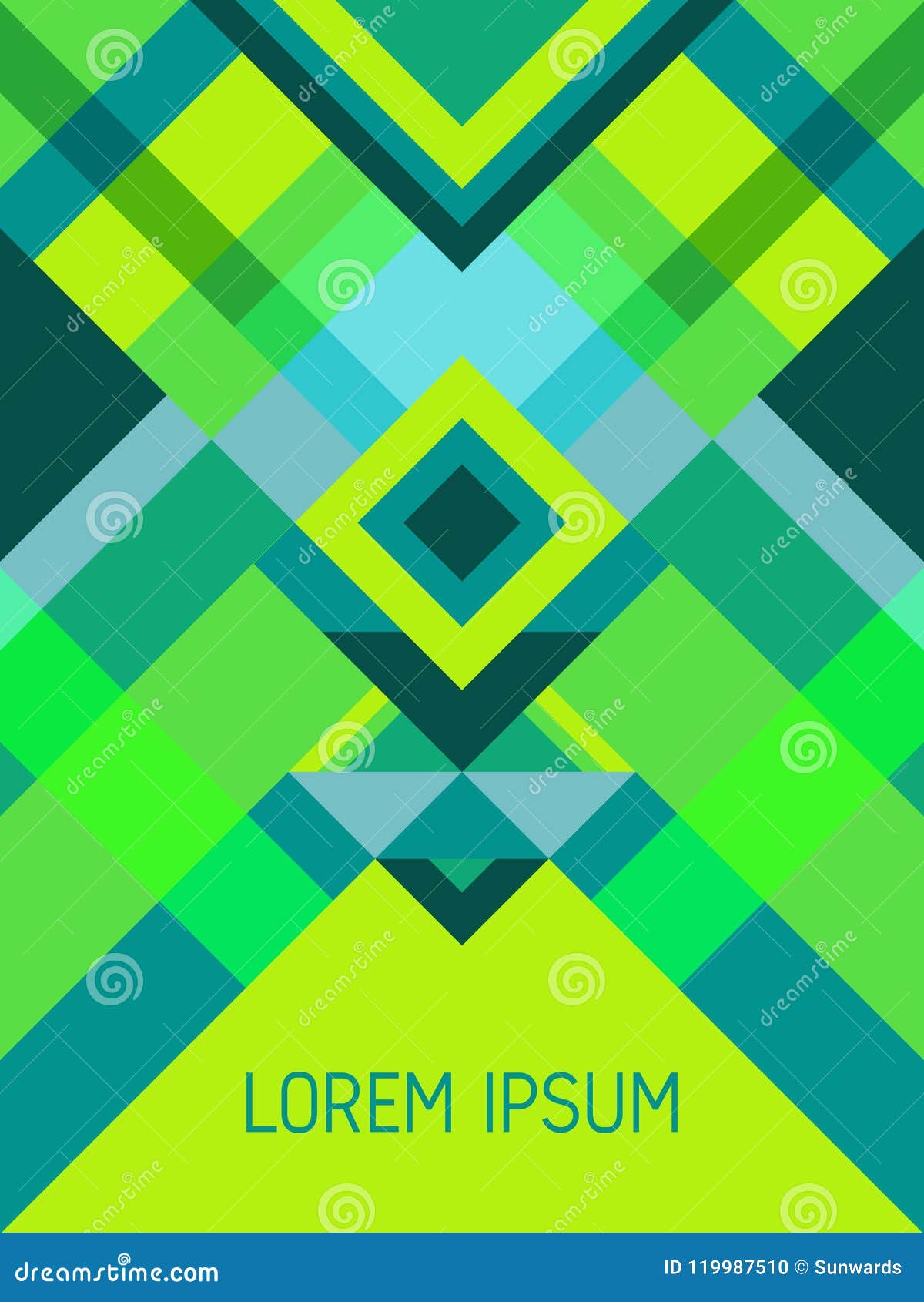 Cover Page Layout Vector Template Geometric Design with Triangles and ...