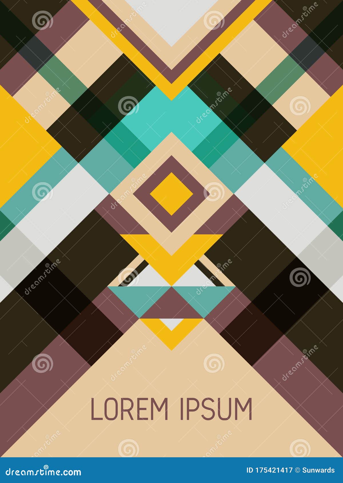 Cover Page Layout Vector Template Geometric Design with Triangles and ...