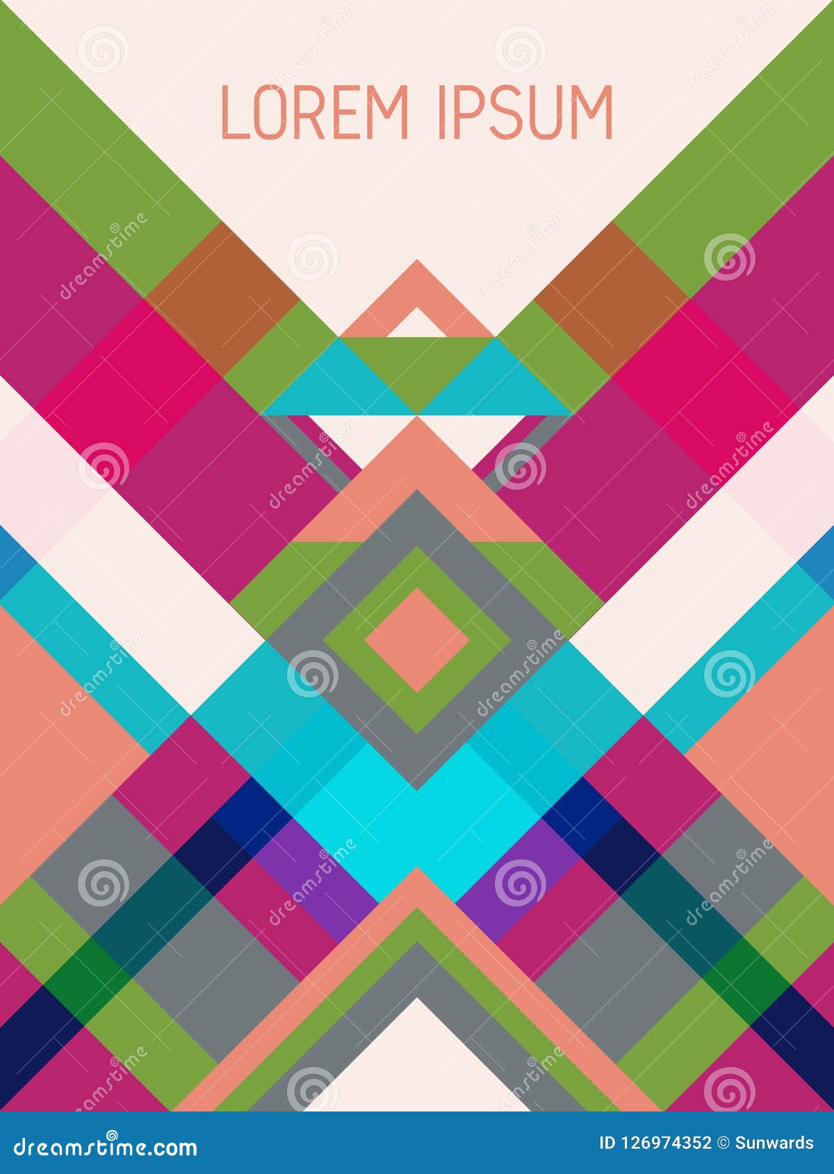 Cover Page Layout Vector Template Geometric Design with Triangles and ...