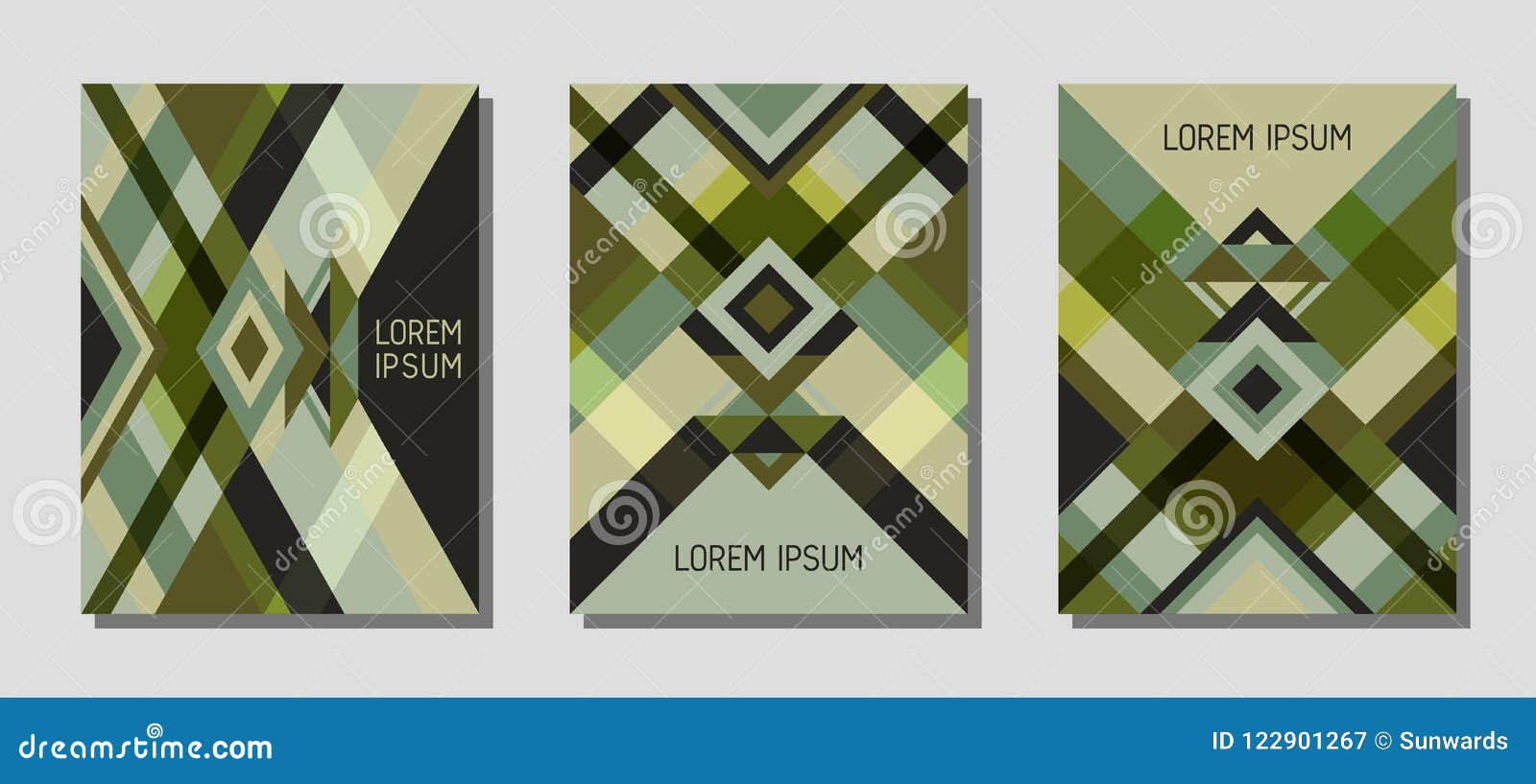 Cover Page Layout Vector Template Geometric Design with Triangles and ...