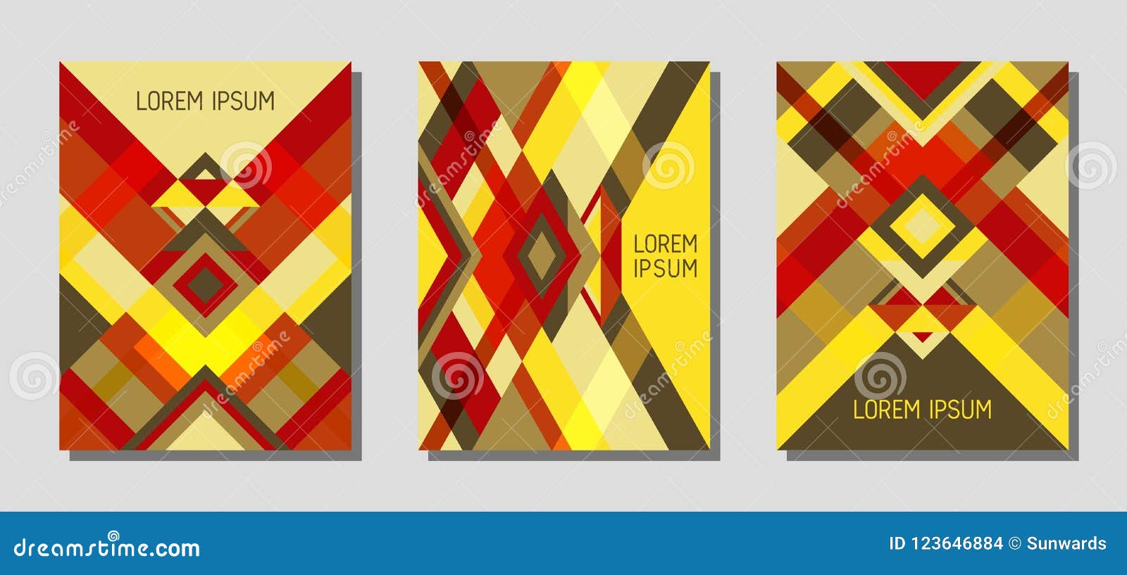 Cover Page Layout Vector Template Geometric Design with Triangles and ...