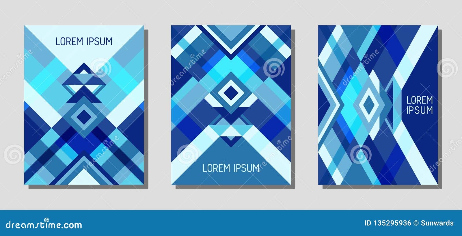 Cover Page Layout Vector Template Geometric Design with Triangles and ...