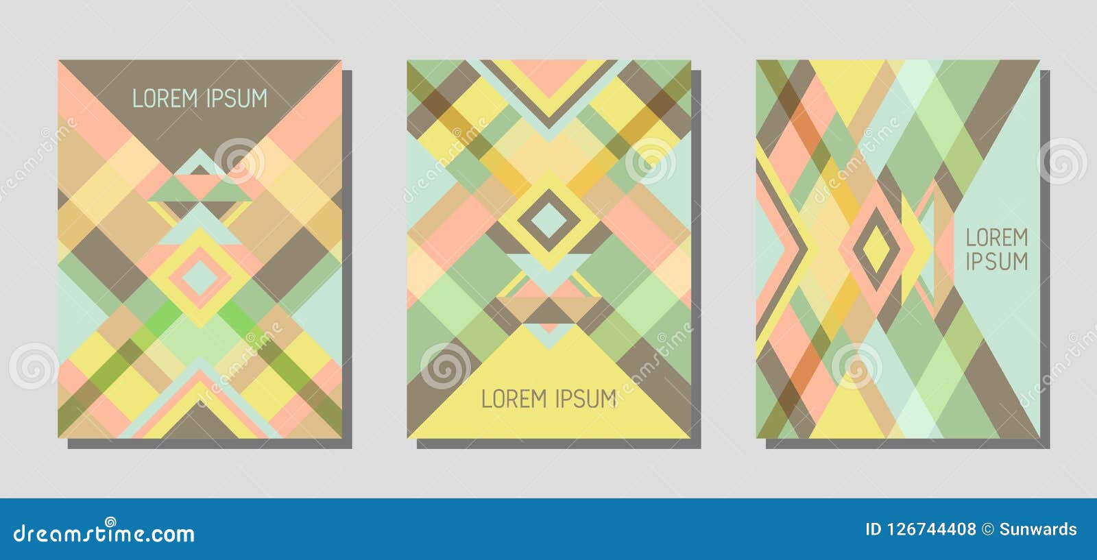Cover Page Layout Vector Template Geometric Design with Triangles and ...