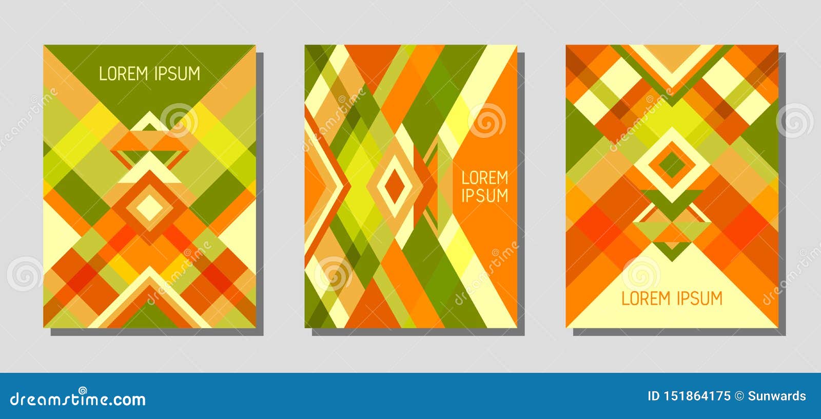 Cover Page Layout Template Geometric Design with Triangles and Stripes ...