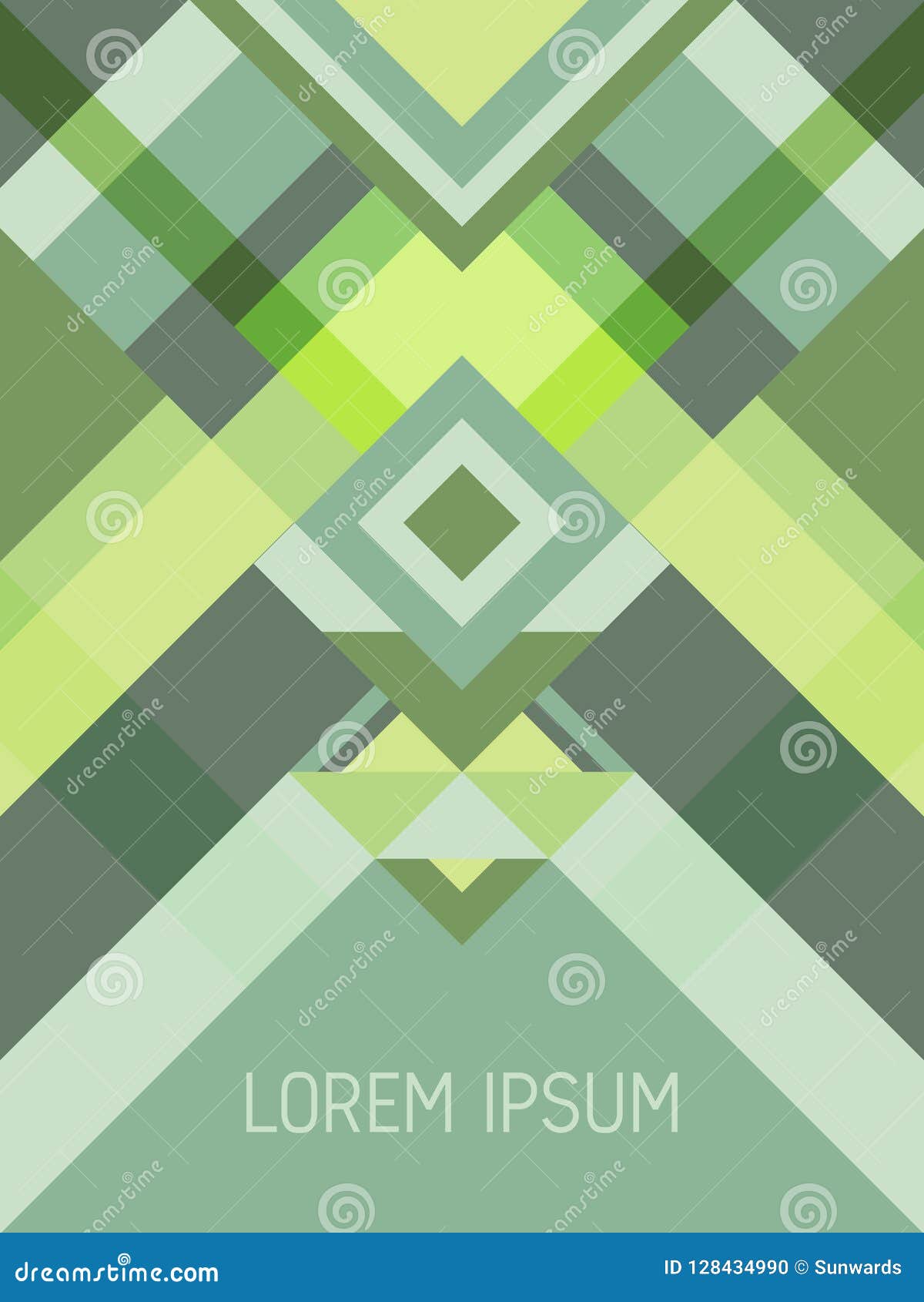 Cover Page Layout Vector Template, Green Geometric Design with ...