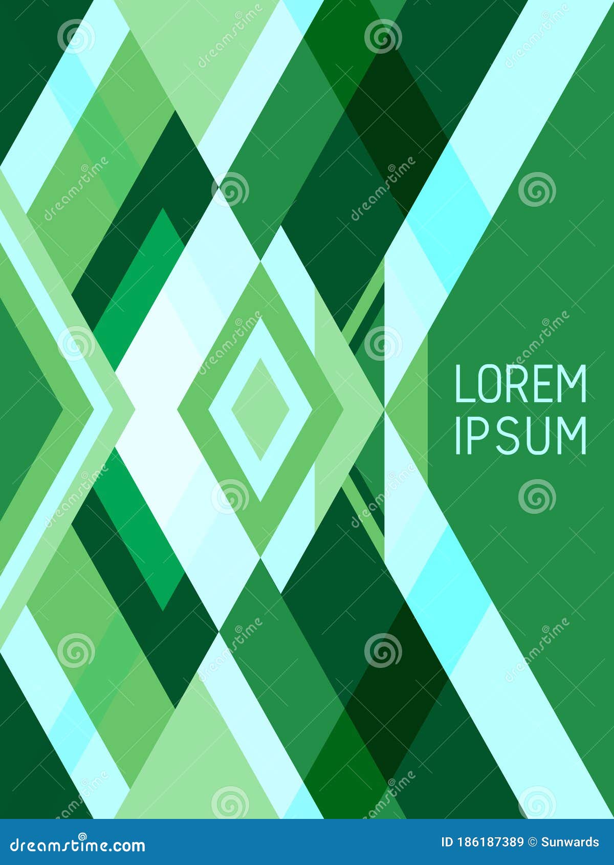 Cover Page Layout Vector Template, Green Geometric Design with ...